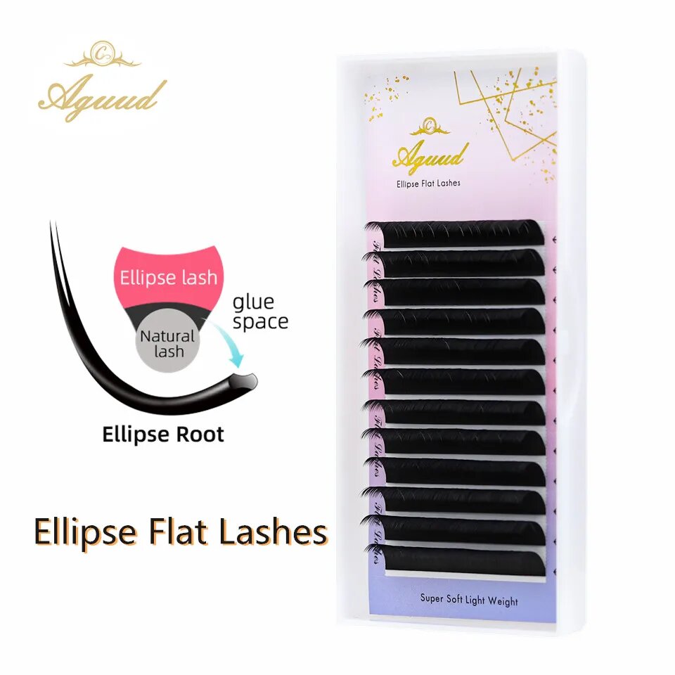 AGUUD Плоские накладные ресницы Ellipse Flat Lashes 0.15 0.20