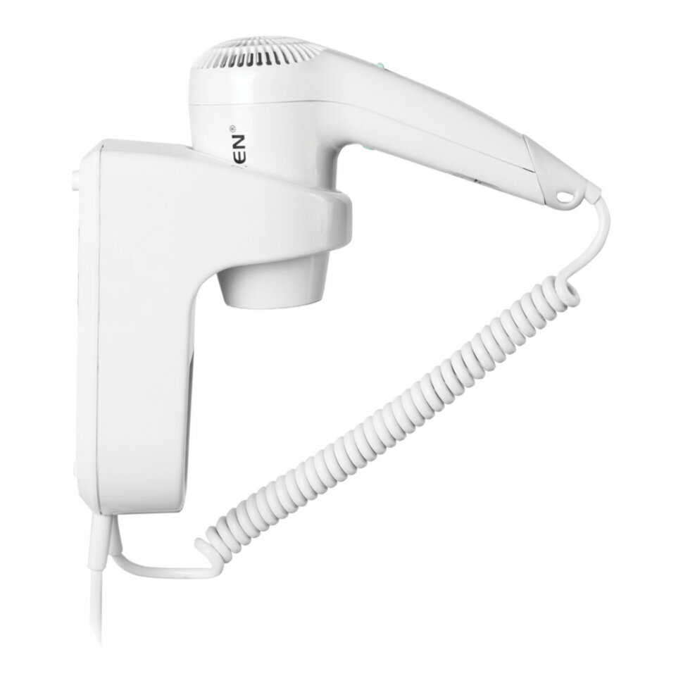 Фен для волос настенный SONNEN HD-1288D, 1200 Вт, пластиковый корпус, 4 скорости, белый, 604197, 604197