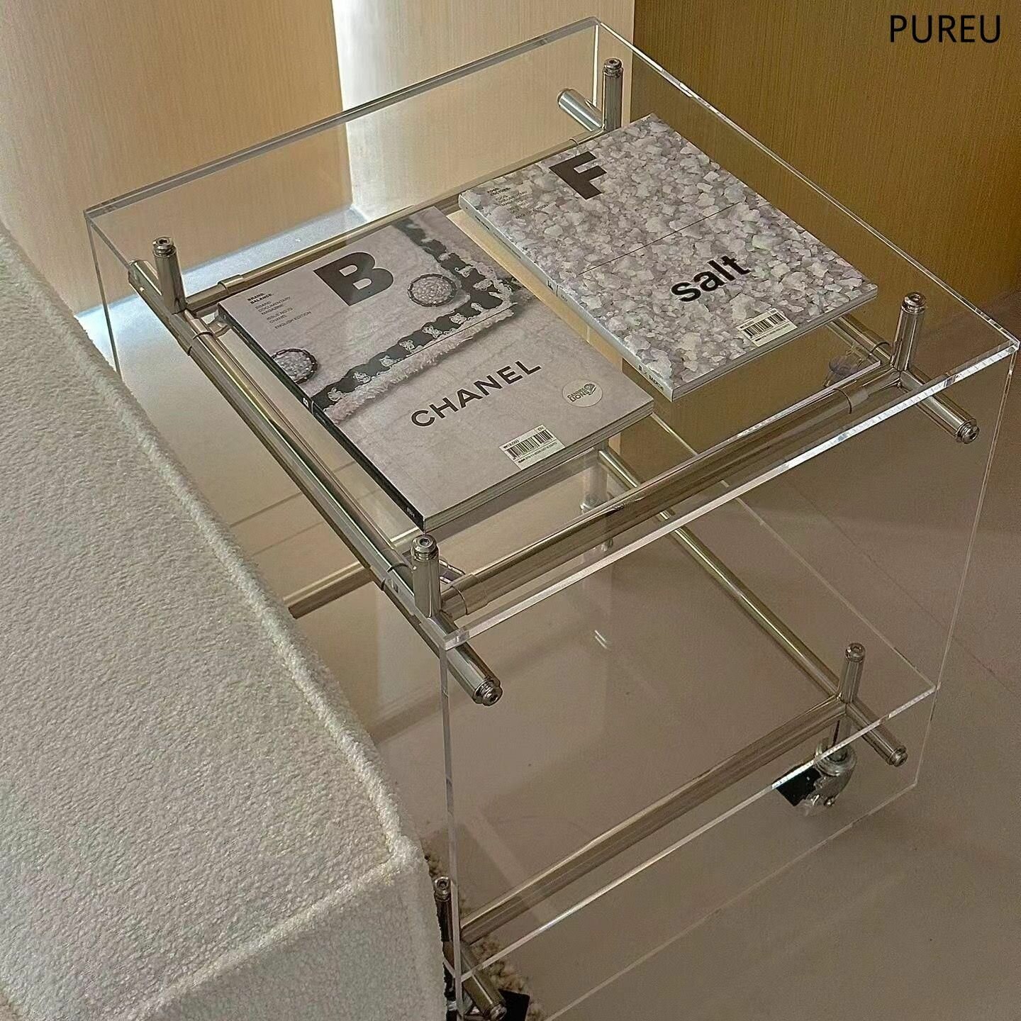 Приставной столик PUREU, акриловый, прозрачный, прямоугольный, 46x56 см, 1 шт