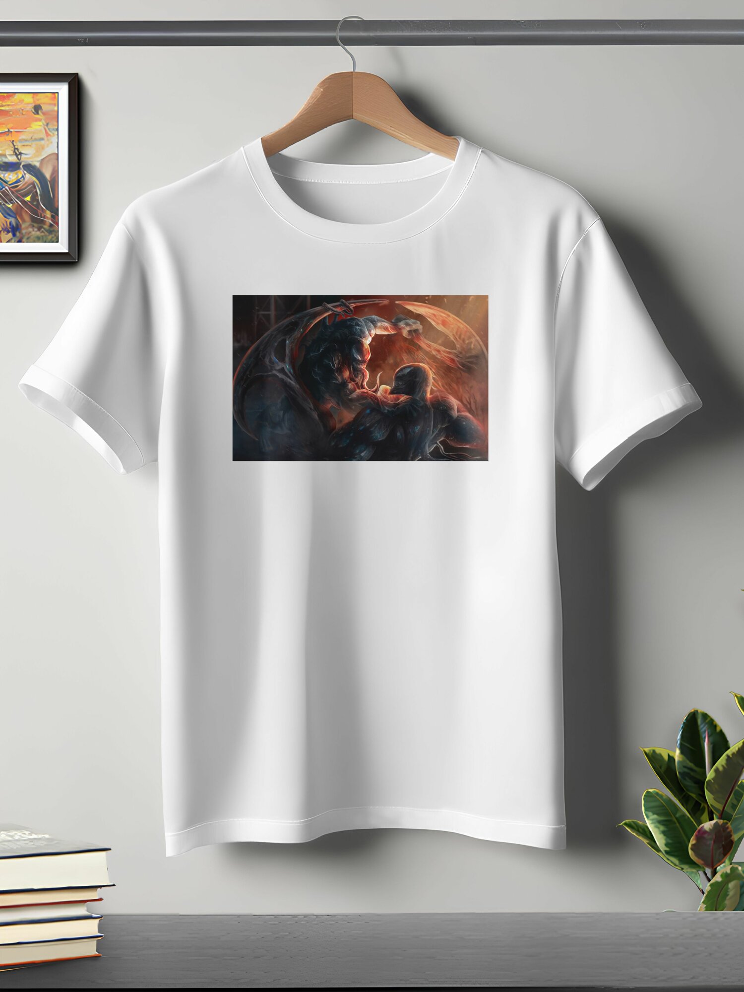 Футболка  Детская ONEQ 128 (8-9) размер с принтом Веном, белая