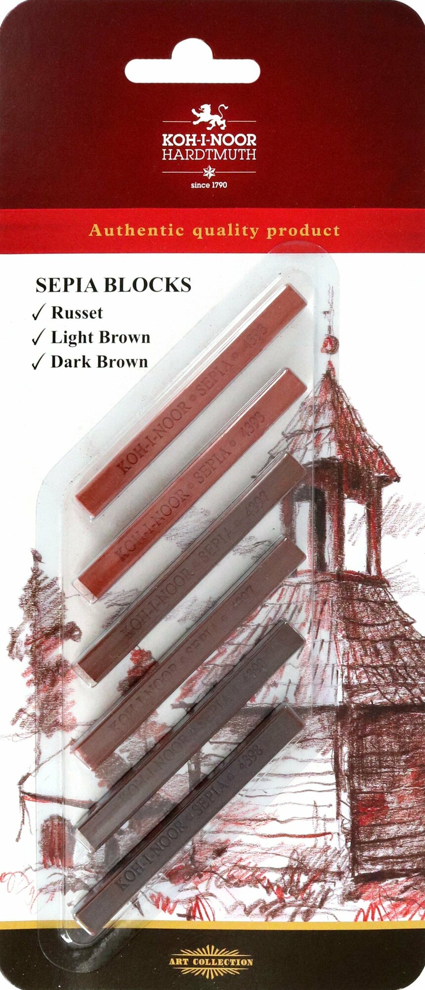 Набор сангина-сепия 4392, 6 штук