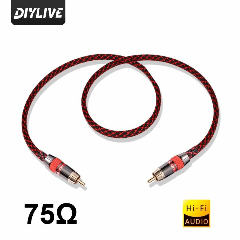 DIYLIVE Fever цифровой коаксиальный аудиокабель RCA-RCA Red and black rete, 10 м