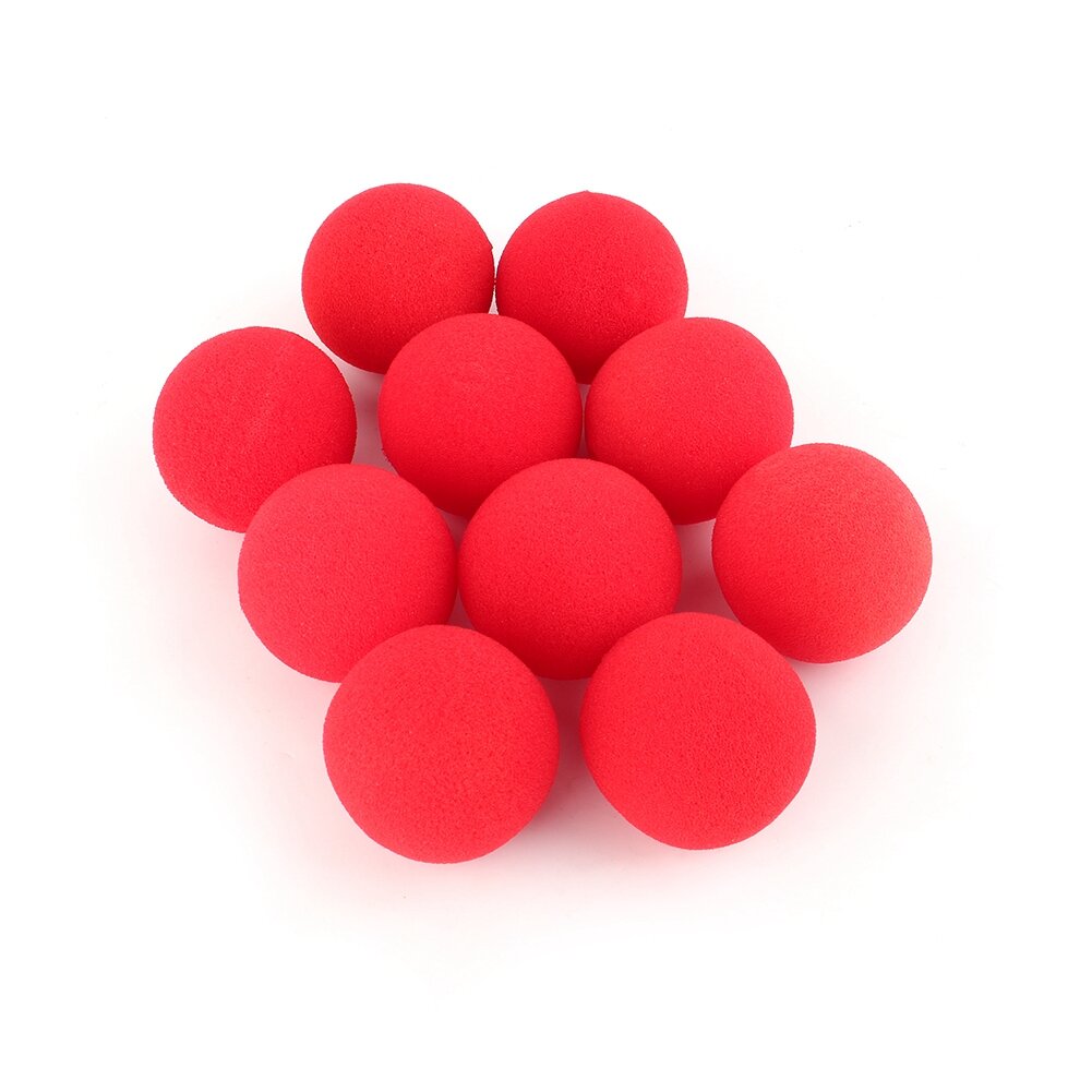 10Pcs Red Sponge Balls, Soft Balls Magic Foam 4.5 cm Props for Close-Up Street Classical Comedy Trick