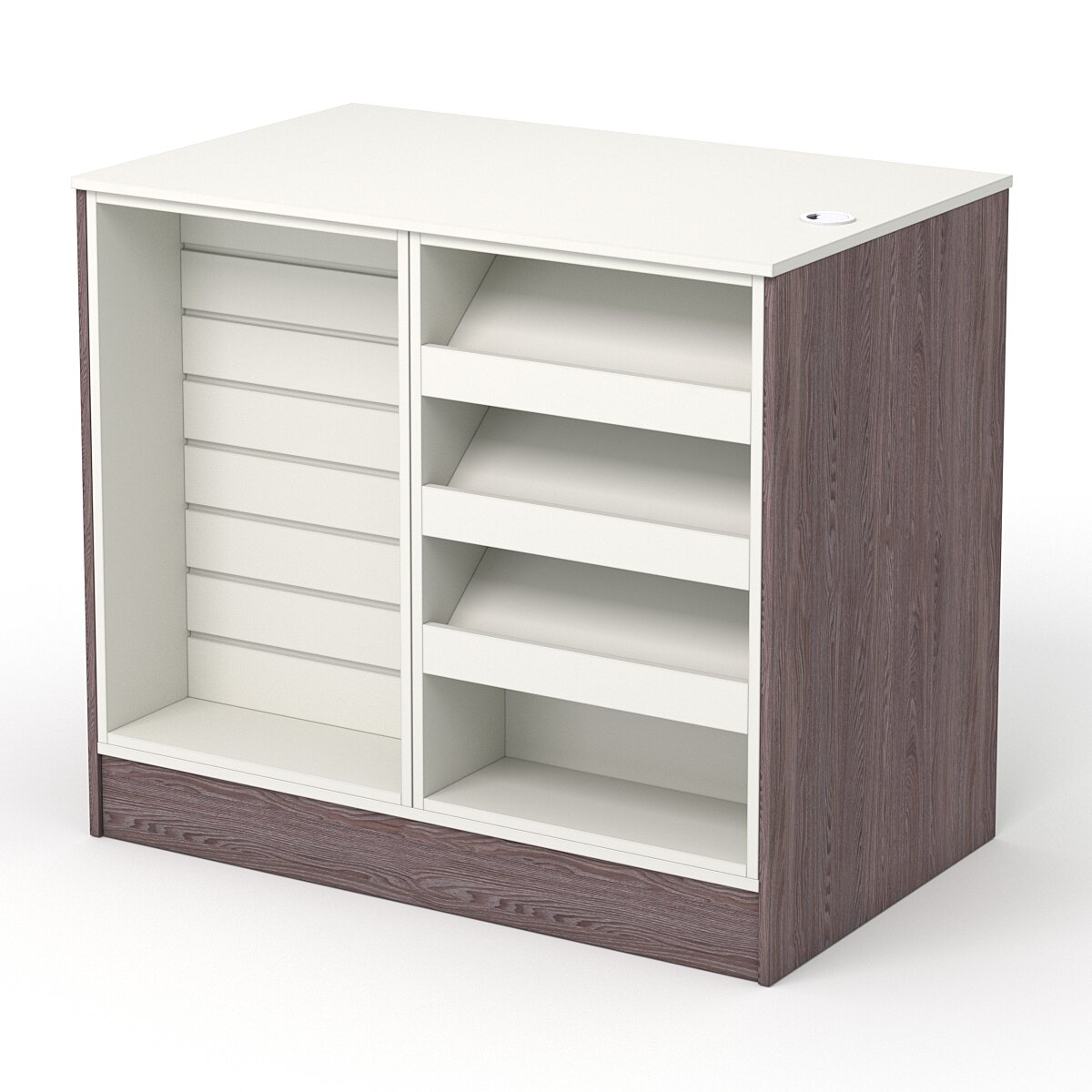 Кассовый стол "ривьера" №1, Ясень Анкор и Белый U31105-1. Производитель товара - компания Westcom.