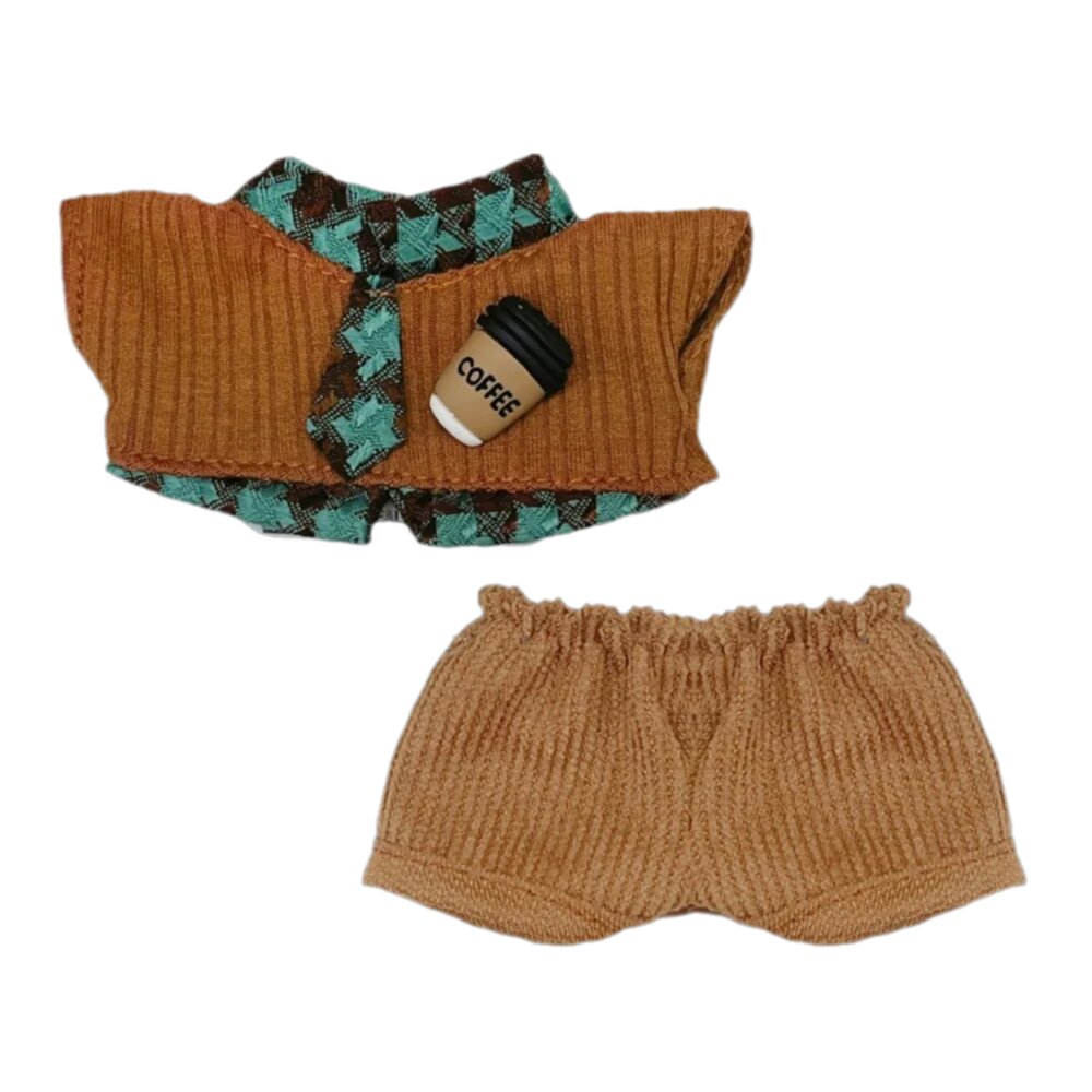 Кукольная одежда для кукол 10 см, синий, коричневый