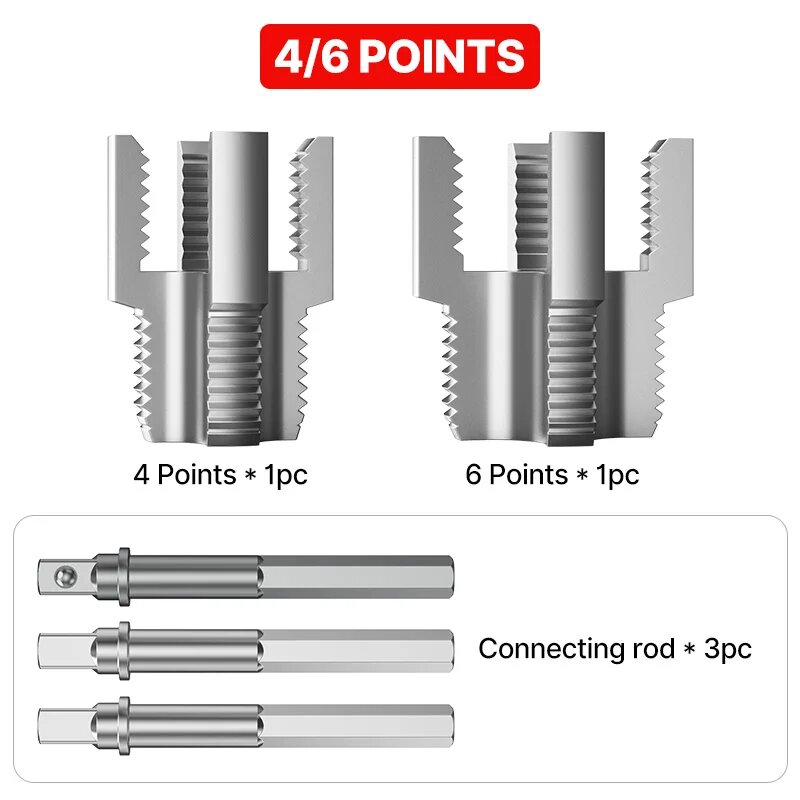 HUHAO Набор для нарезания резьбы 4/6 точек, 3 шт. Connecting rod