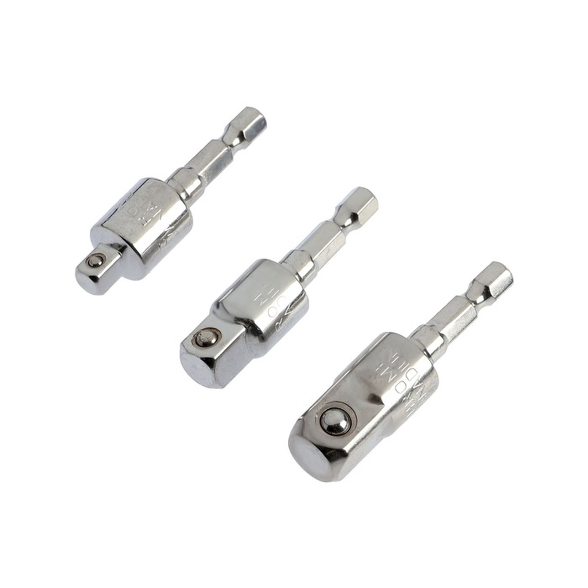 Набор шарнирных адаптеров для шуруповерта тундра, CrV, 1/4 - 3/8 - 1/2", 52 - 57 мм, 3 шт.