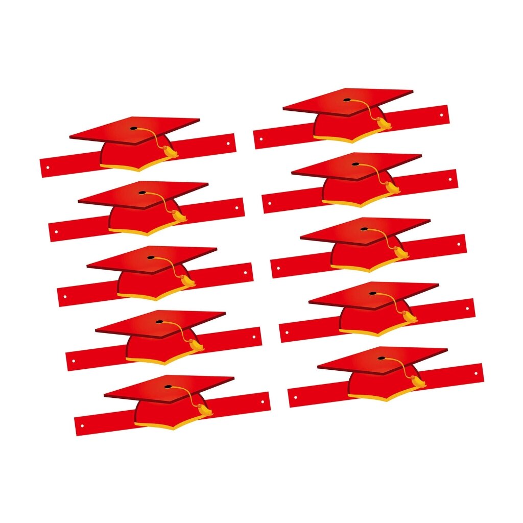 Набор из 10 выпускных бумажных шапок для детей