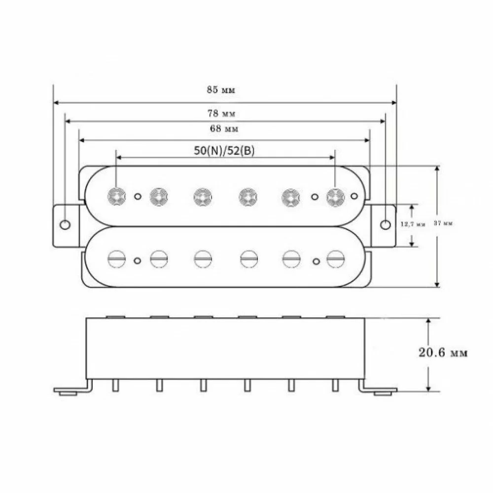 Звукосниматель хамбакер бриджевый Bagdasar guitars BGP501BC Vintage PAF