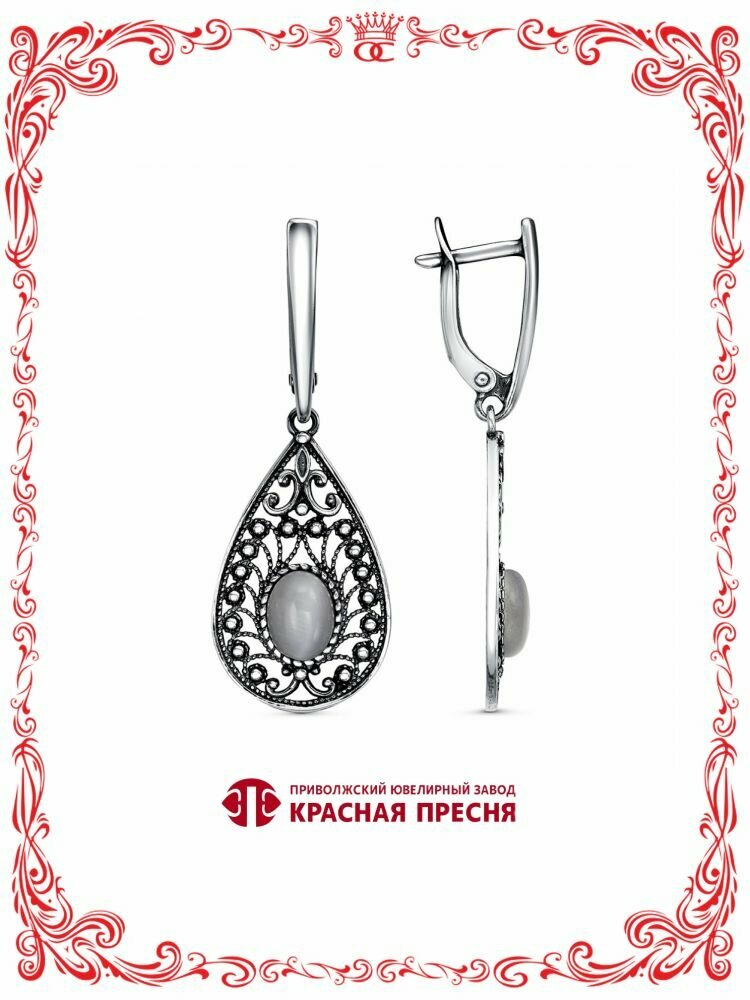 Серьги, кошачий глаз синтетический