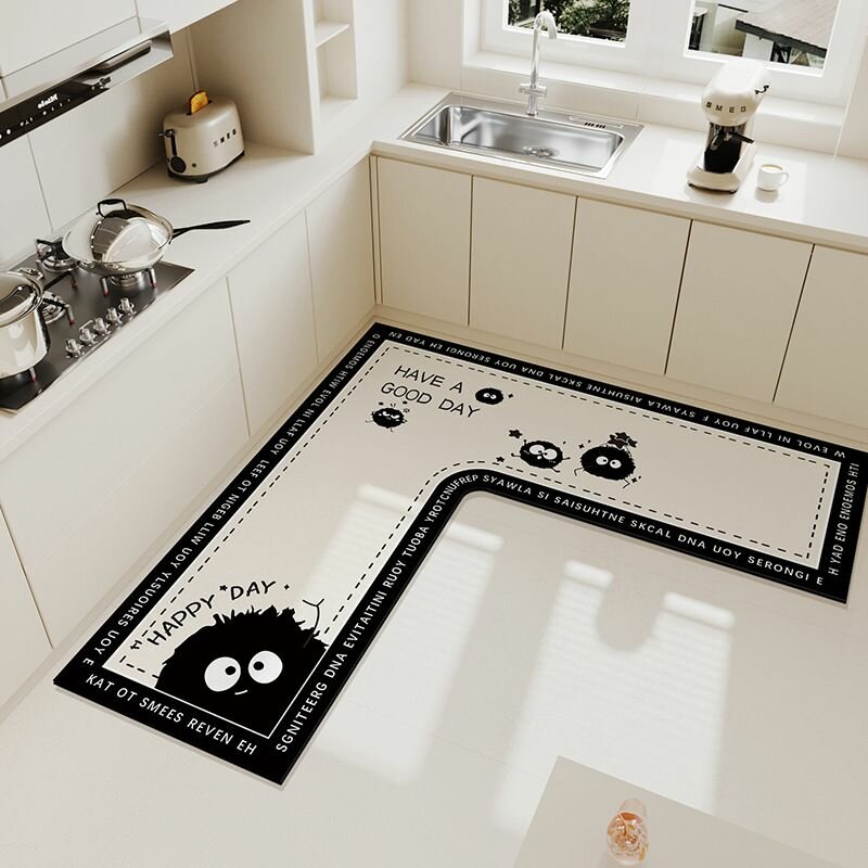 Кухонный ковер Г-образной формы, забавные маленькие брикеты, 60*60 см