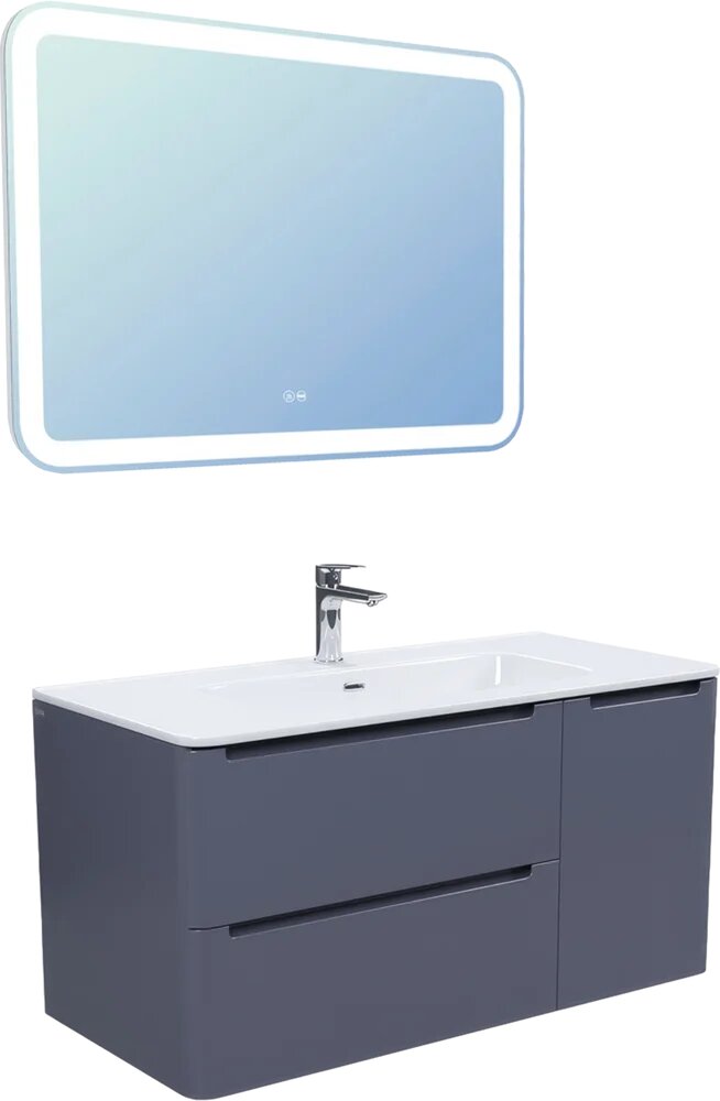 Мебель для ванной комнаты IDDIS Edifice 100 подвесная, темно-серая