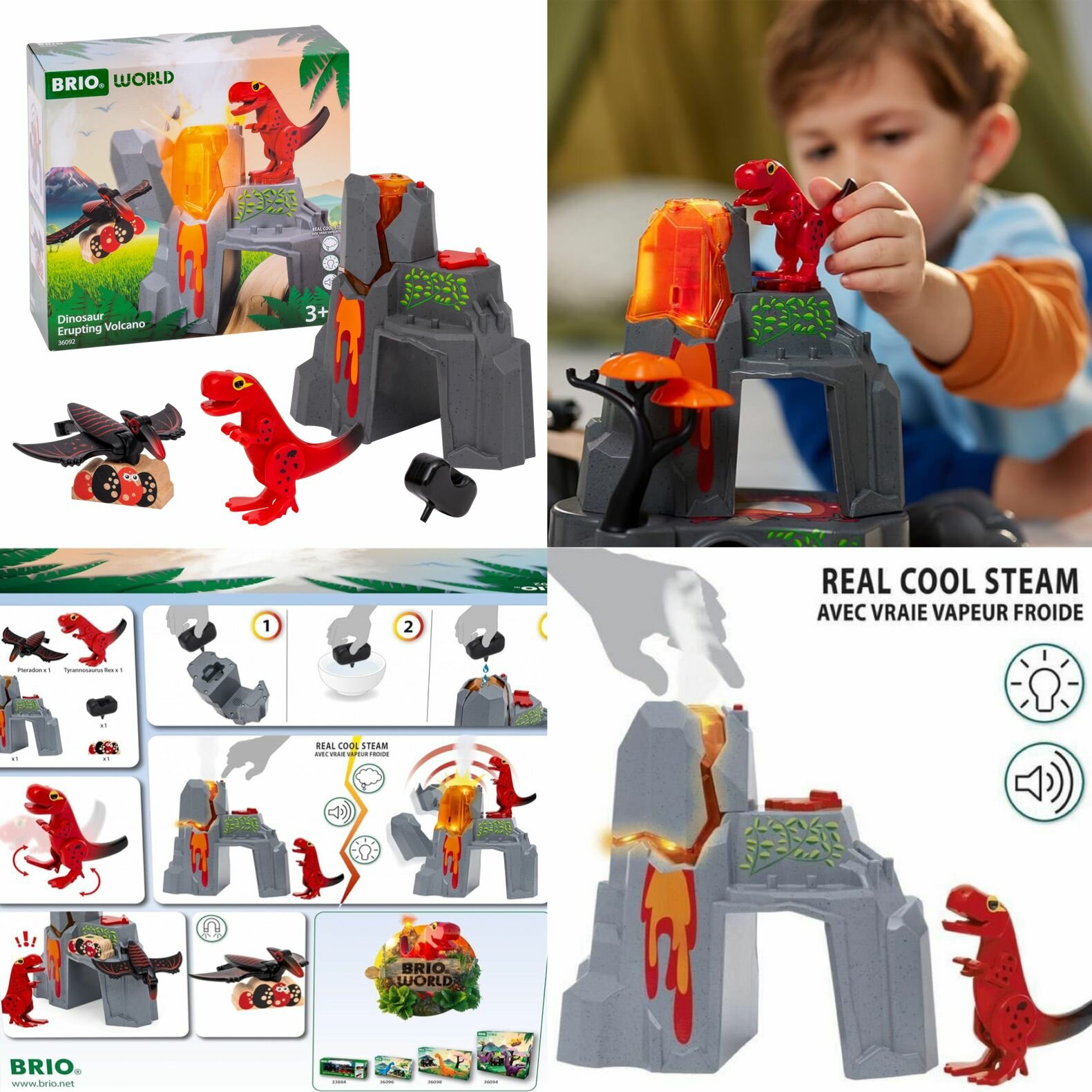 BRIO 36092 Вулкан c паром для железной дороги серия Динозавры