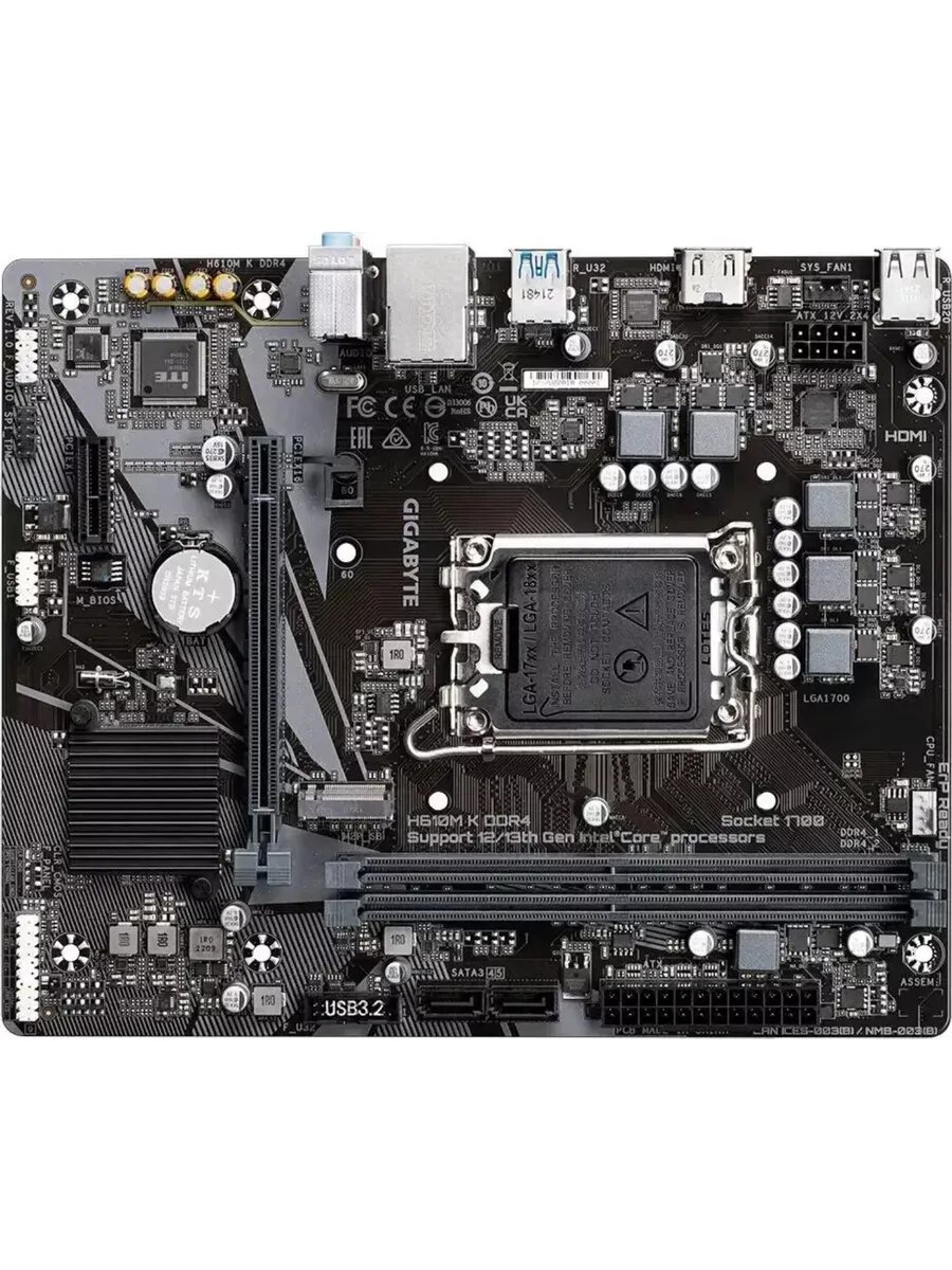 Материнская плата H610M K DDR4 Intel H610 2xDDR4 mATX