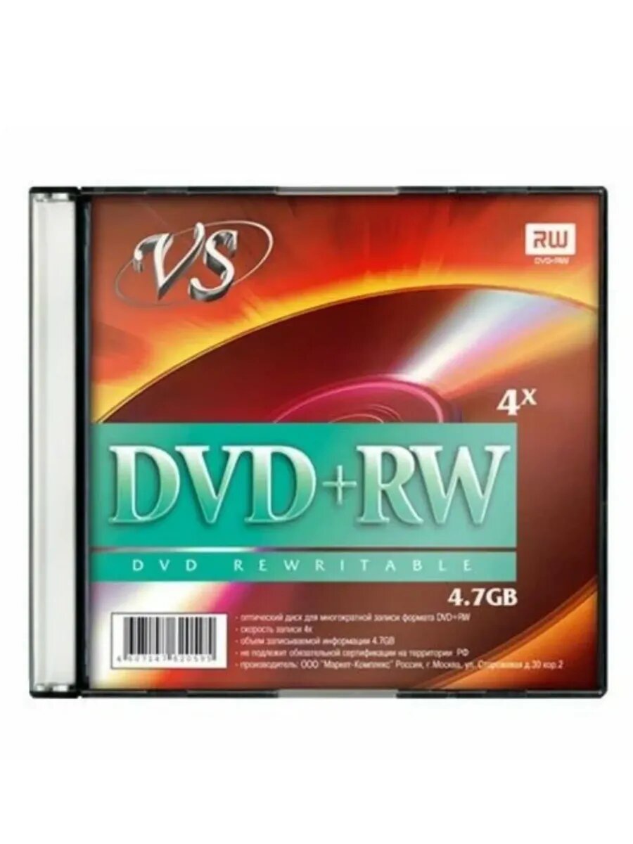 Диски для записи DVD+RW 4,7 GB 4x 5 шт VSDVDPRWSL501