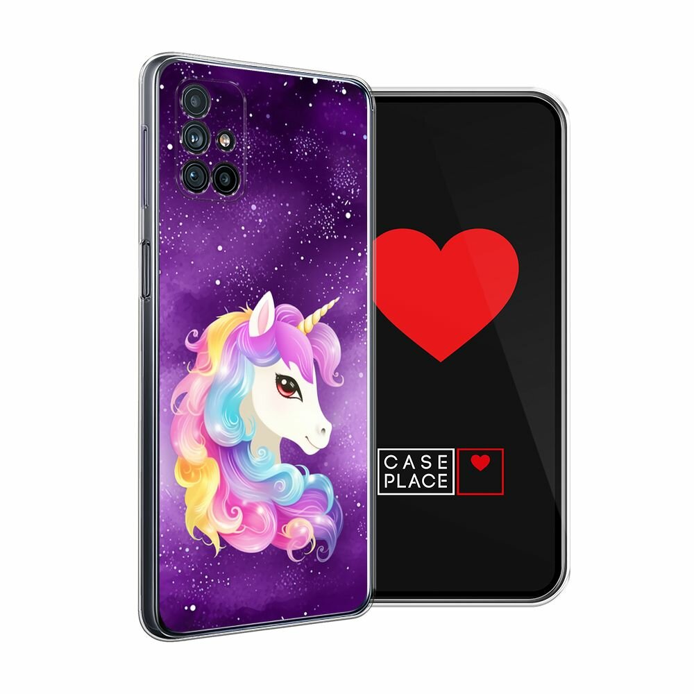 Чехол на Samsung Galaxy M31s / Самсунг Галакси M31s с принтом "Кудрявый единорог" — фото 1
