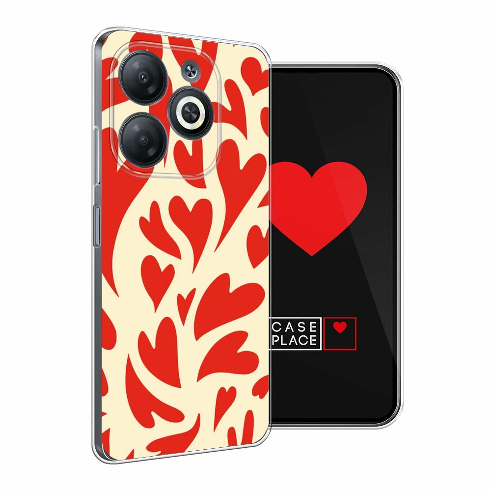 Чехол на Infinix Smart 8/8 HD/HOT 40i / Инфиникс Смарт 8/8 HD/HOT 40i с принтом "Crazy hearts 1 - 14 февраля" — фото 1