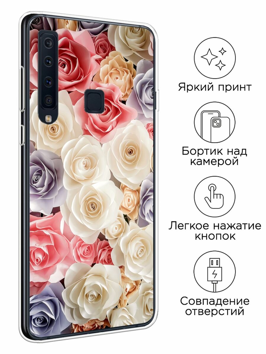 Чехол на Samsung Galaxy A9 2018 / Самсунг Галакси А9 2018 с принтом "Пастельные розы" — фото 1