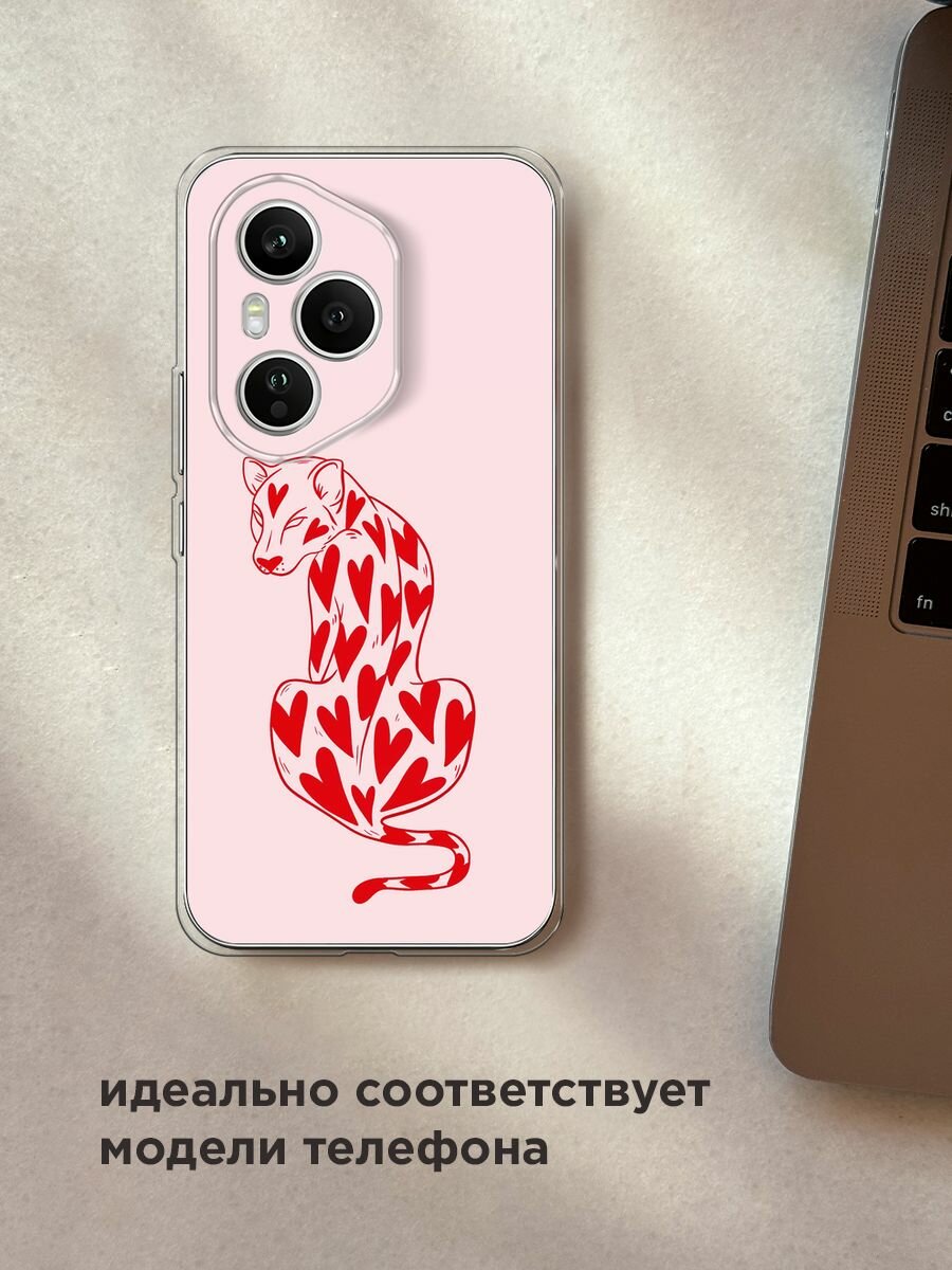 Чехол на Honor 400 Pro / Хонор 400 Про с принтом "Heart panther 1 - 14 февраля" — фото 1