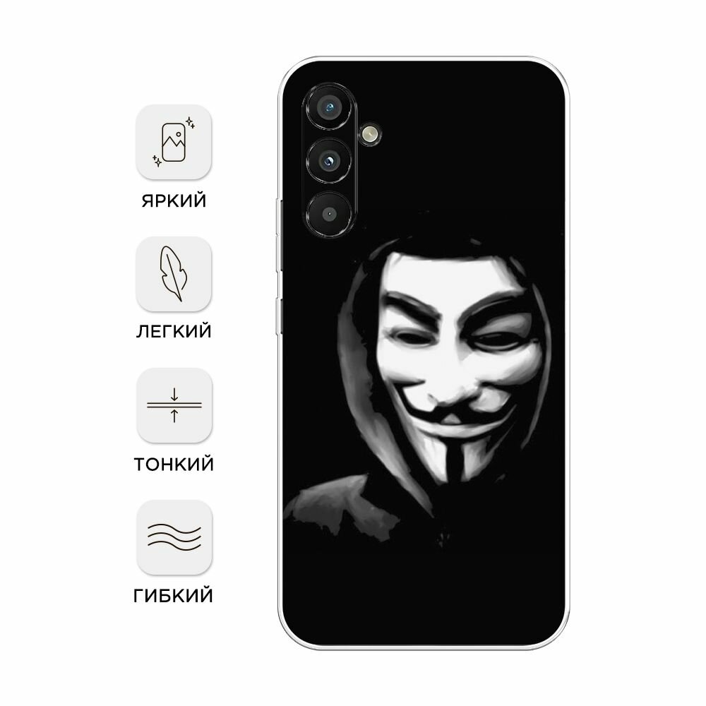Чехол на Samsung Galaxy A34 / Самсунг A34 с принтом "Анонимус" — фото 1