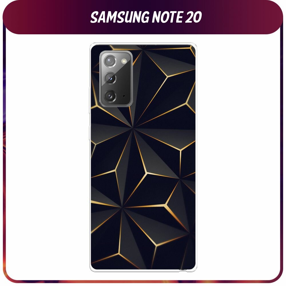 Чехол на Samsung Galaxy Note 20 / Самсунг Галакси Ноут 20 с принтом "Черные полигоны"