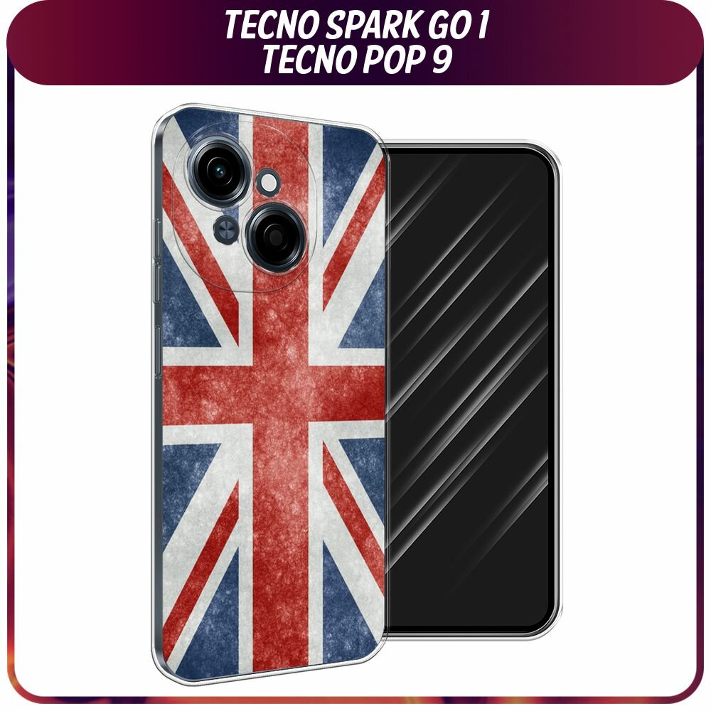 Чехол на Tecno Spark Go 1/Pop 9 / Текно Спарк Go 1/Поп 9 с принтом "Флаг Великобритании 1"