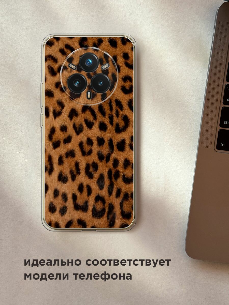 Чехол на Realme 14 Pro+ / Реалми 14 Про+ с принтом "Мех леопарда" — фото 1