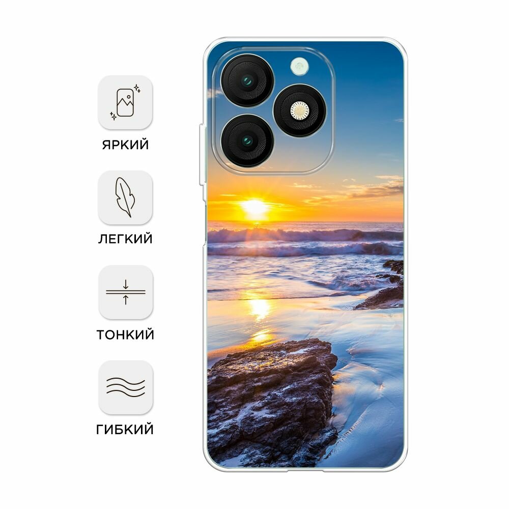 Силиконовый чехол на Itel A50 / Ител А50 с принтом "Восход 6" — фото 1