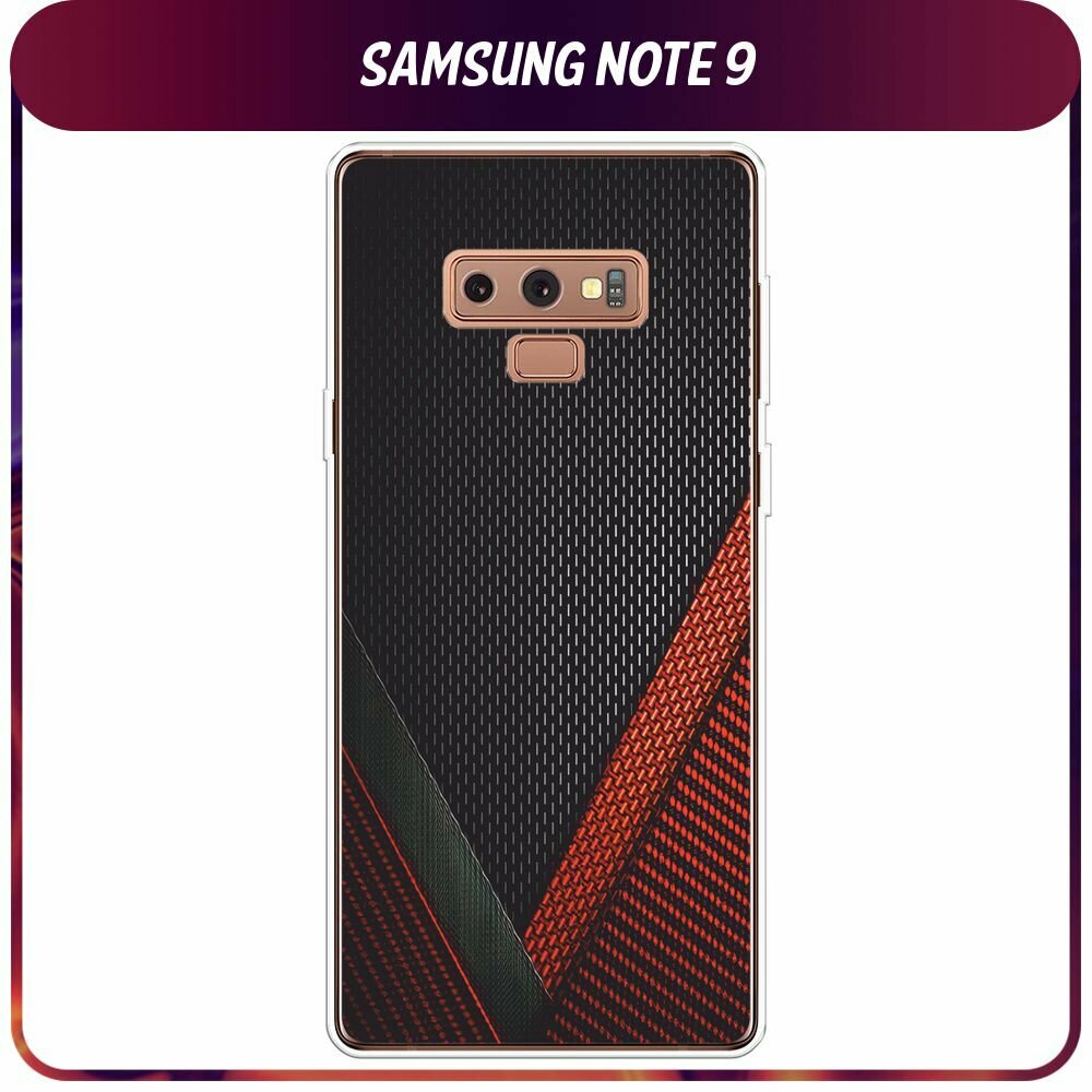 Чехол на Samsung Galaxy Note 9 / Самсунг Галакси Нот 9 с принтом "Красный карбон"
