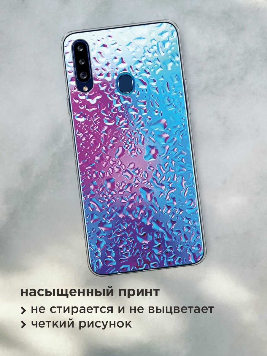 Чехол на Samsung Galaxy A20s / Самсунг Галакси A20s с принтом "Капли на стекле" — фото 1