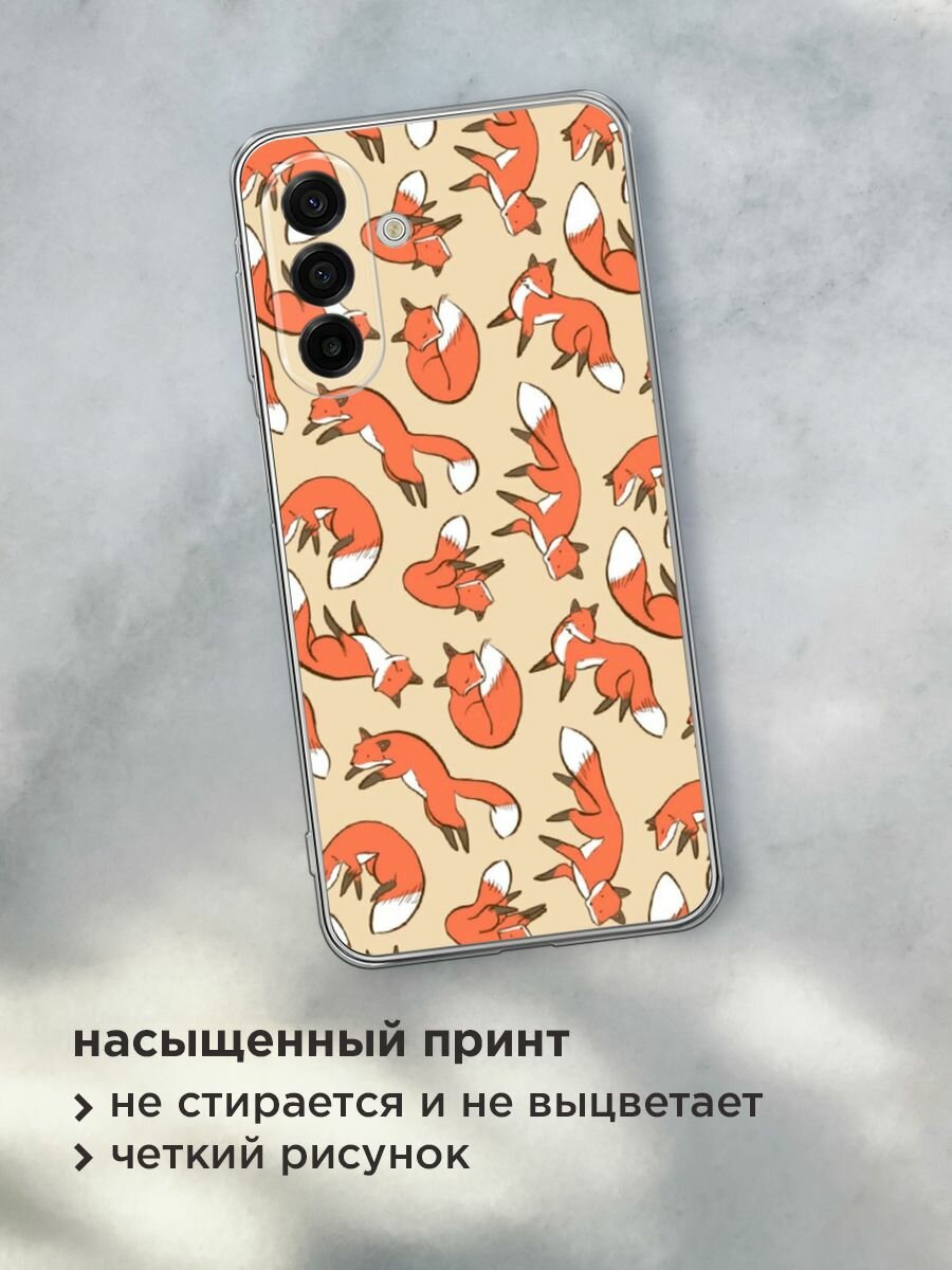 Чехол на Samsung Galaxy A17/A18 / Самсунг А17/А18 с принтом "Лисички фон" — фото 1