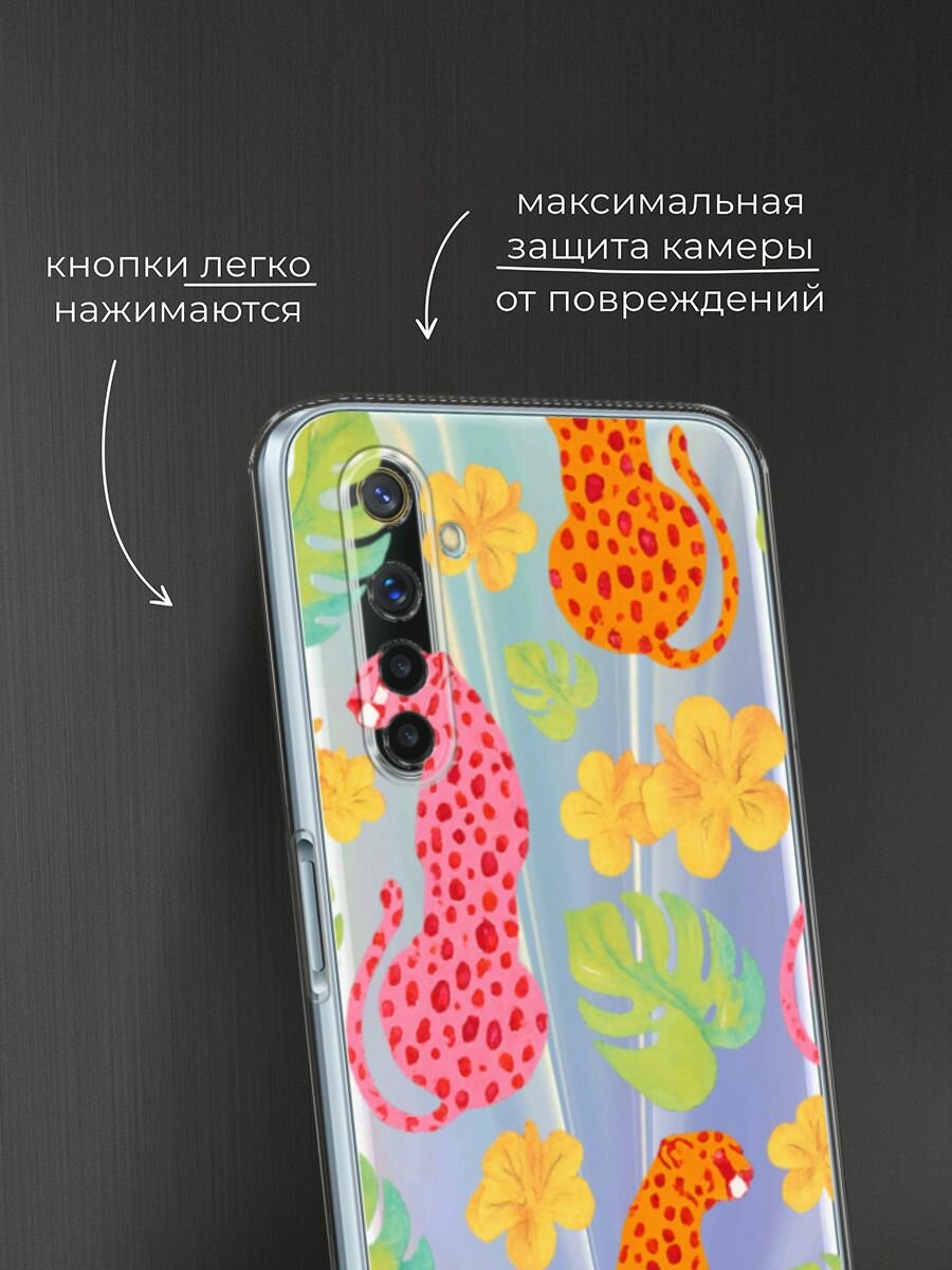 Чехол на Realme 6 / Реалми 6 с принтом "Экзотика", прозрачный — фото 1