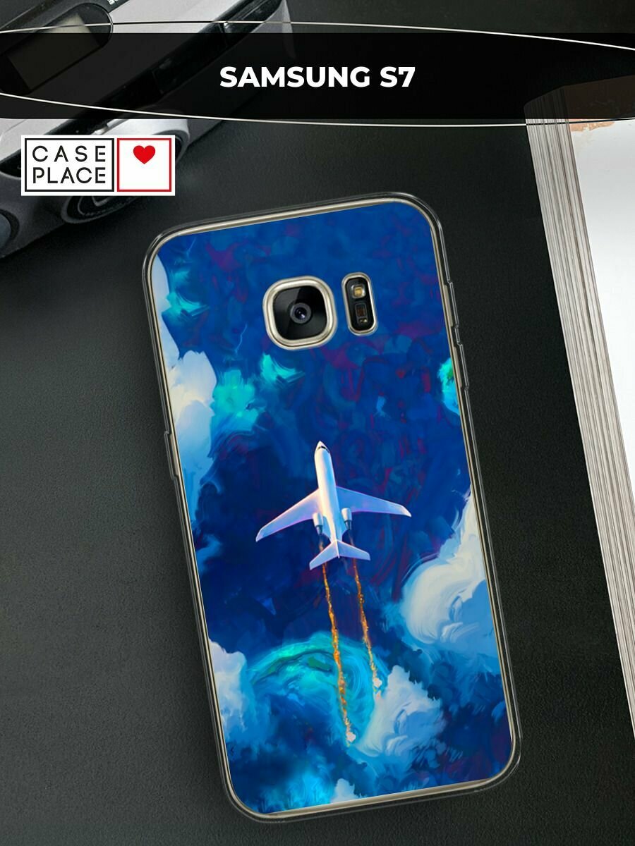 Чехол на Samsung Galaxy S7 / Самсунг Галакси С 7 с принтом "Самолет картина"
