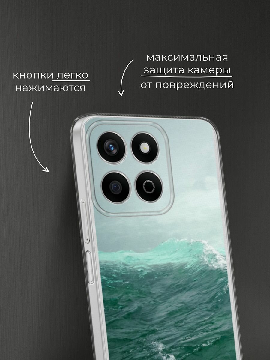 Силиконовый чехол на Honor X7c / Хонор X7c с принтом "Волны 12" — фото 1