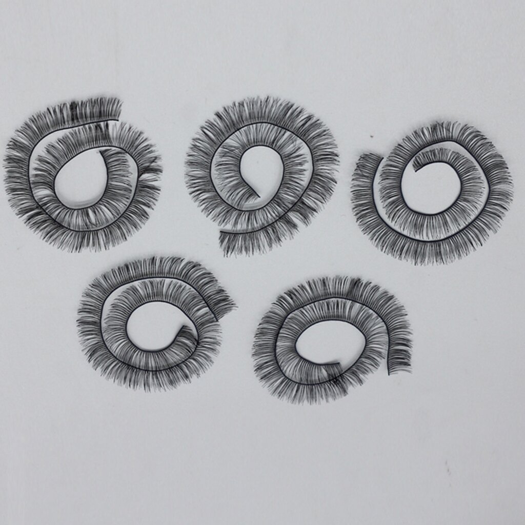 5 кукольных накладных ресниц своими руками-черный-1,0 см