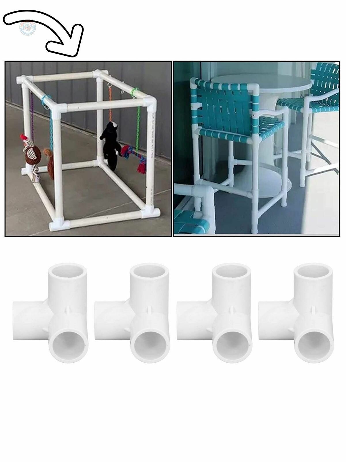 Тройник для труб ПВХ 20 мм, 10 шт, 3-ходовый фитинг под углом 90 , универсальный соединитель для водопровода, теплиц, мебели и садовых конструкций