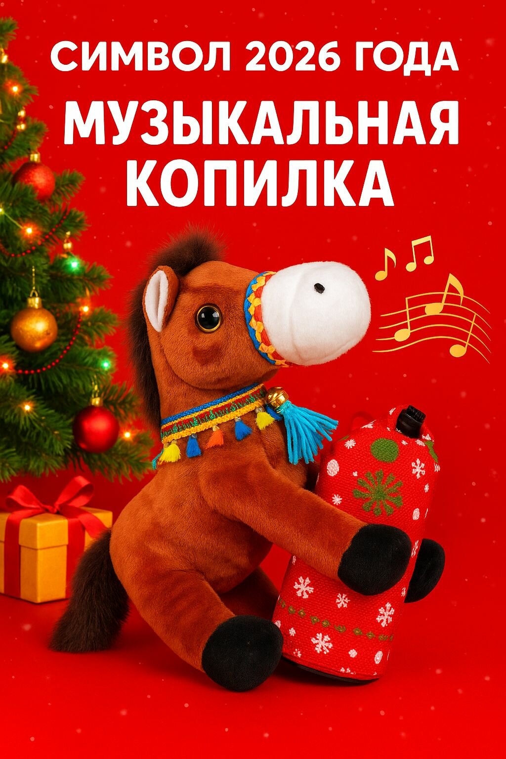 Музыкальная копилка с символом года Лошадкой