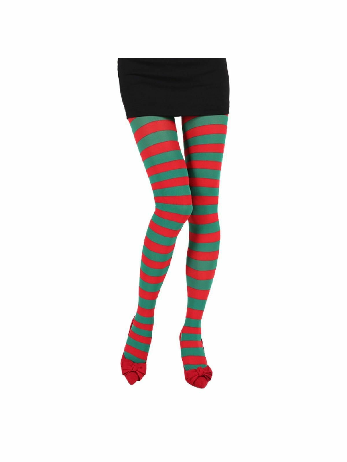 Полосатые колготки для женщин, Красный зеленый