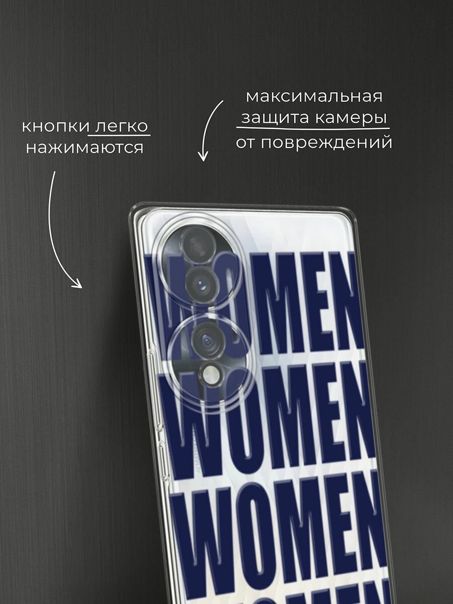 Силиконовый чехол на Honor 70 / Хонор 70 с принтом Woman blue — фото 1