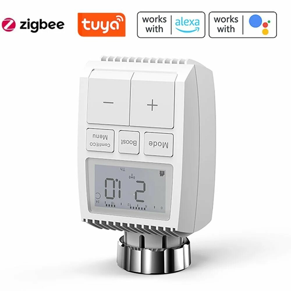 Умный термостатический клапан радиатора ZigBee, Tuya