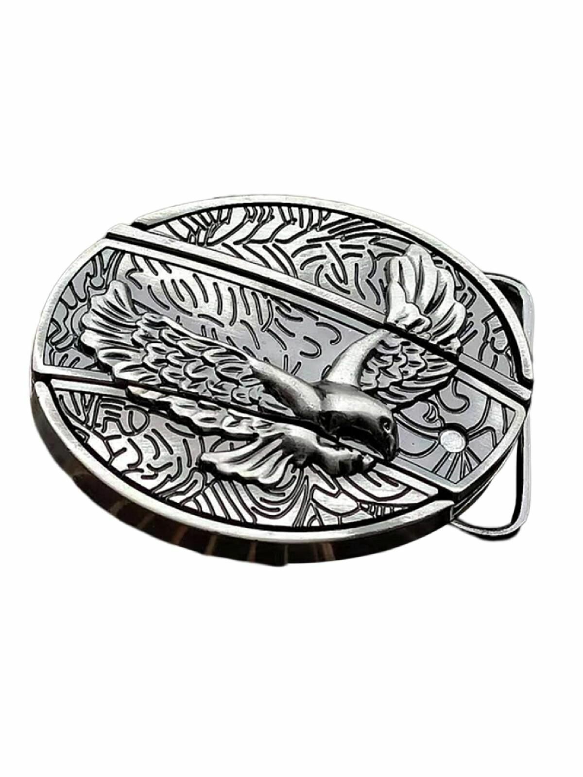 Ковбойские пряжки для мужчин и женщин, стильный зверь, подходит для 1.5 дюйма (серебро), - Пряжка для Ножа в виде Орла