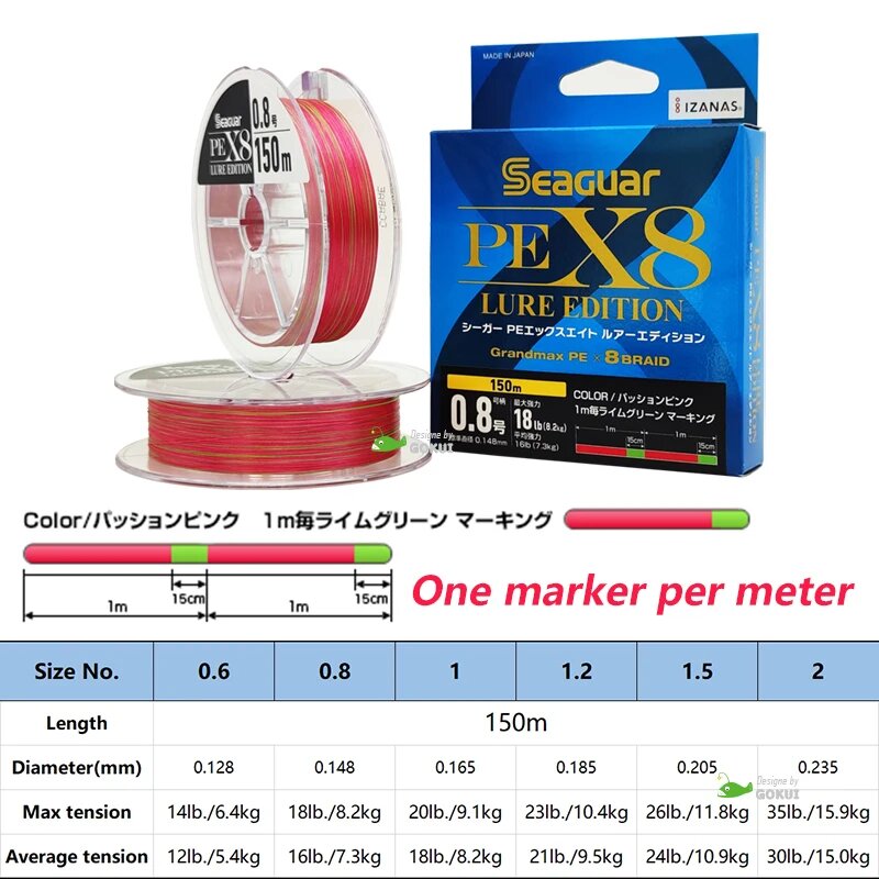 Seaguar 8X плетеный рыболовный шнур 0.6, Lure PE X8 - 150m