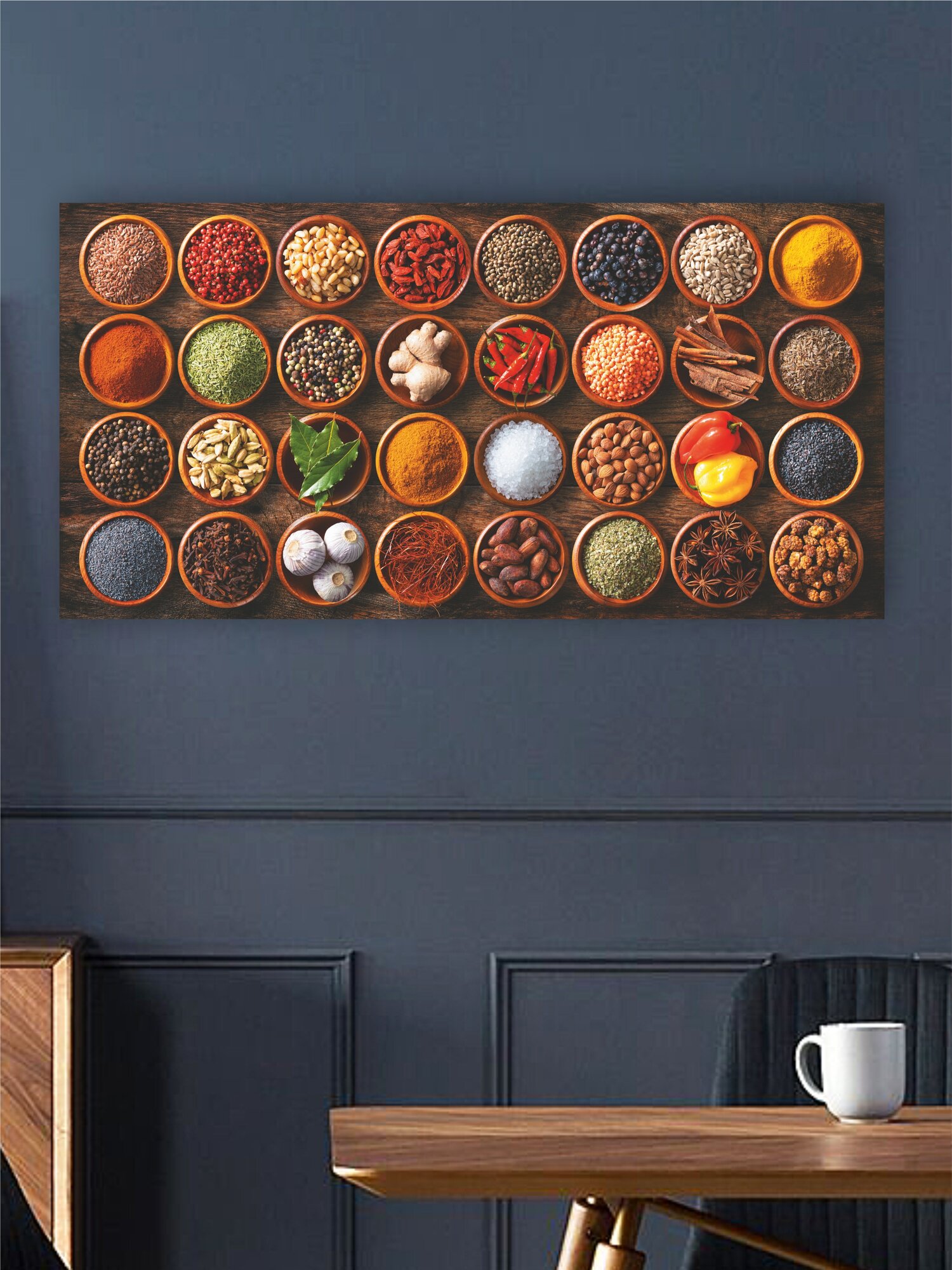 Картина для интерьера на стену натюрморт. Специи , фото натюрморт 40х80см холст на подрамнике