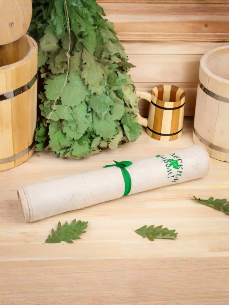 Коврик лежак для бани "С легким паром" (150 х 50 см)