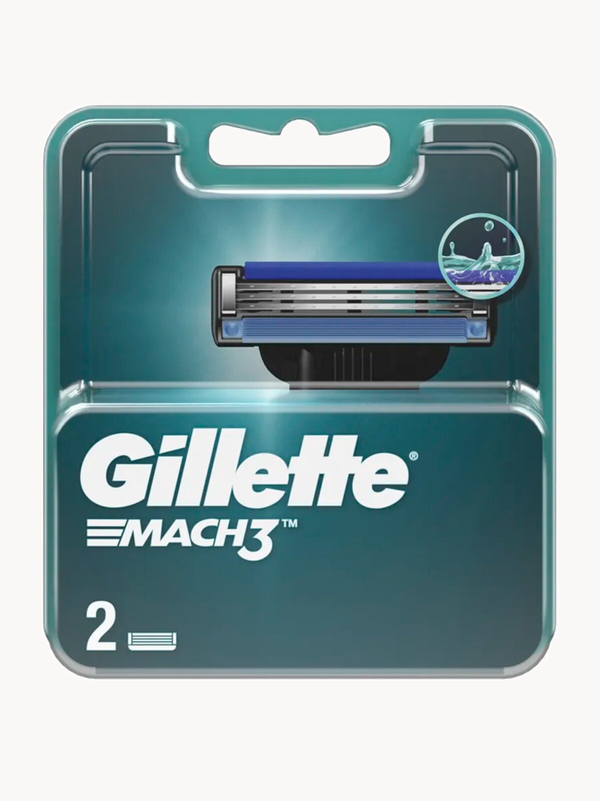 GILLETTE Mach 3 Сменные кассеты для бритья с 3 лезвиями, мужские, 2 шт