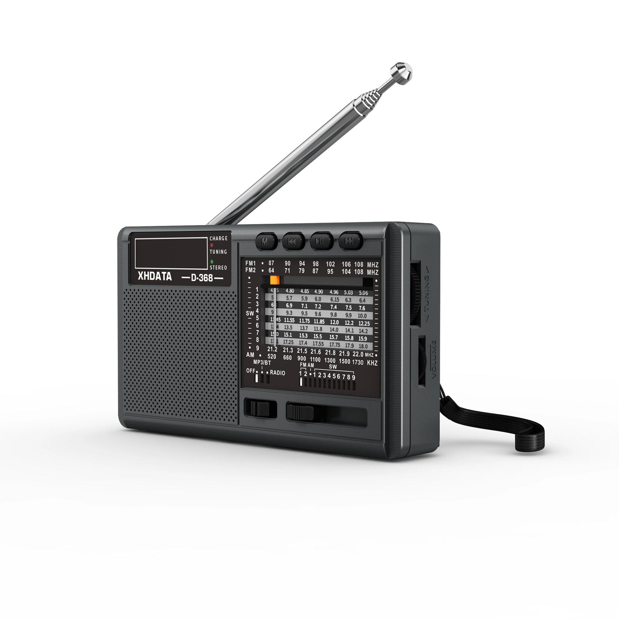 XHDATA D-368 Портативное радио, Цвет: D368-32G
