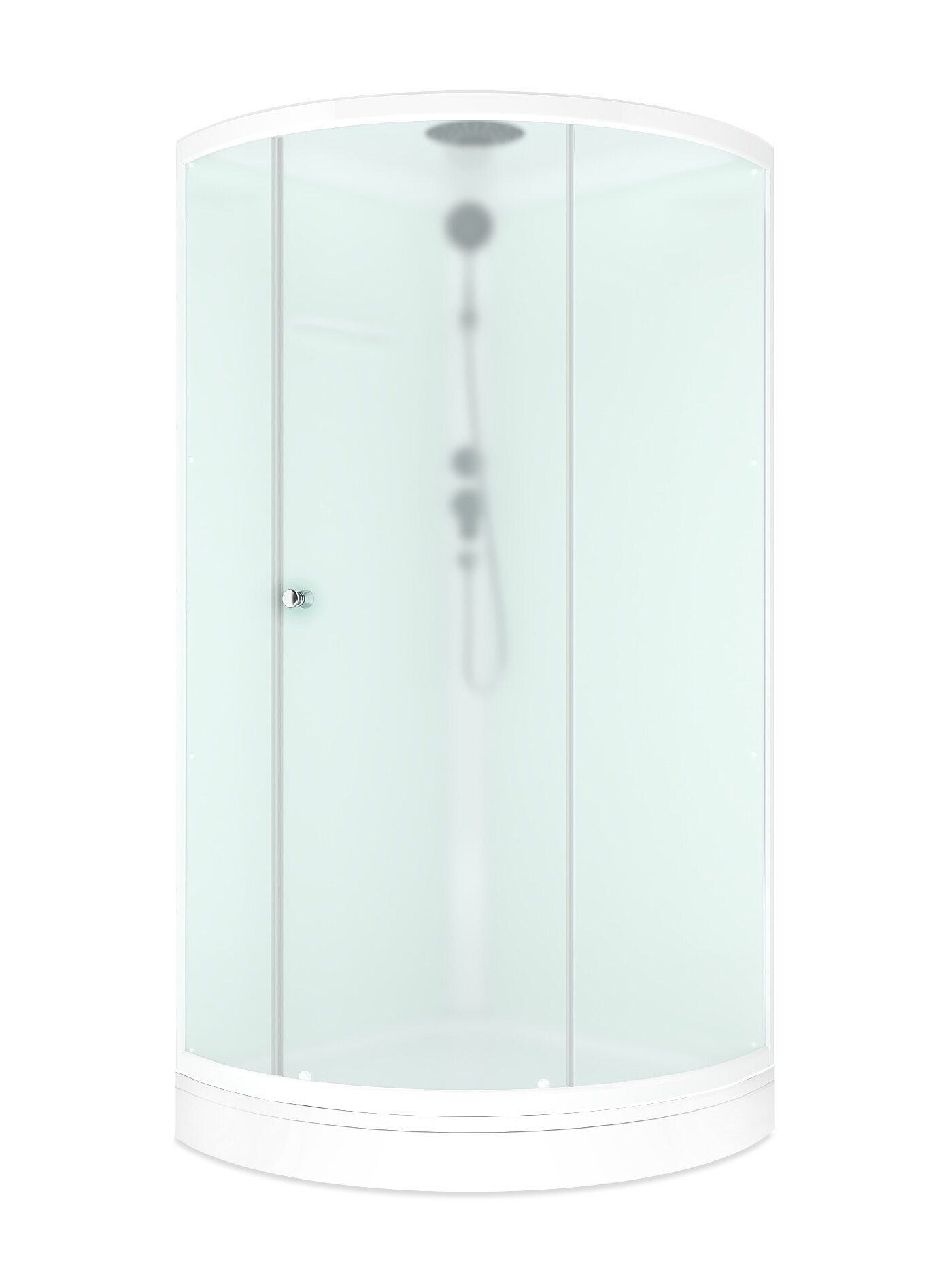 Душевая кабина Simple 90х90, низкий поддон, белые стенки, стекло матовое, размер 90х90х218 см