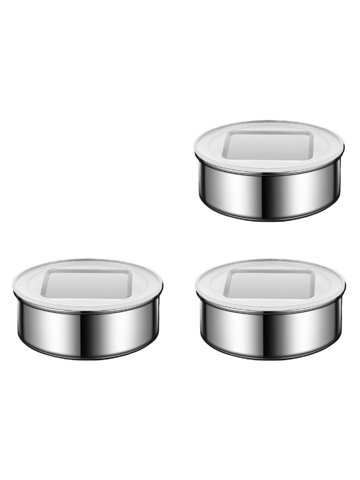 3/4 упаковки Магнитных банок для специй из нержавеющей стали с прозрачной крышкой-окошком