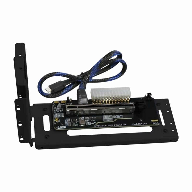 Внешняя док-станция для видеокарты PCIe 5.0 x4, Черный - Угловой блок питания