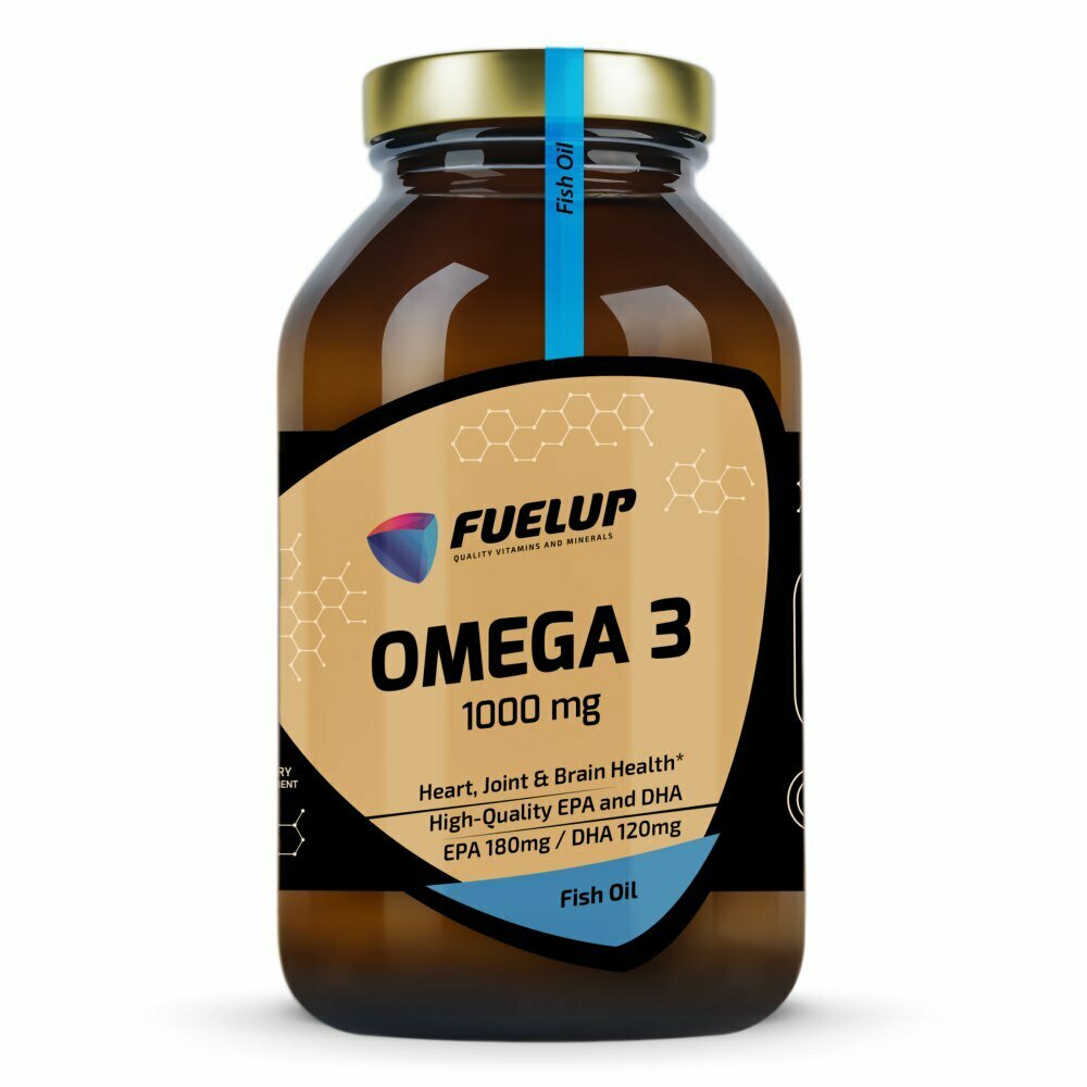 Омега 3, FuelUP, жирные кислоты, Omega 3, 1000 мг, 180 капсул
